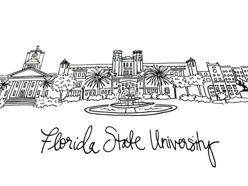 FSU Art Print Florida State University Seminoles | Etsy
