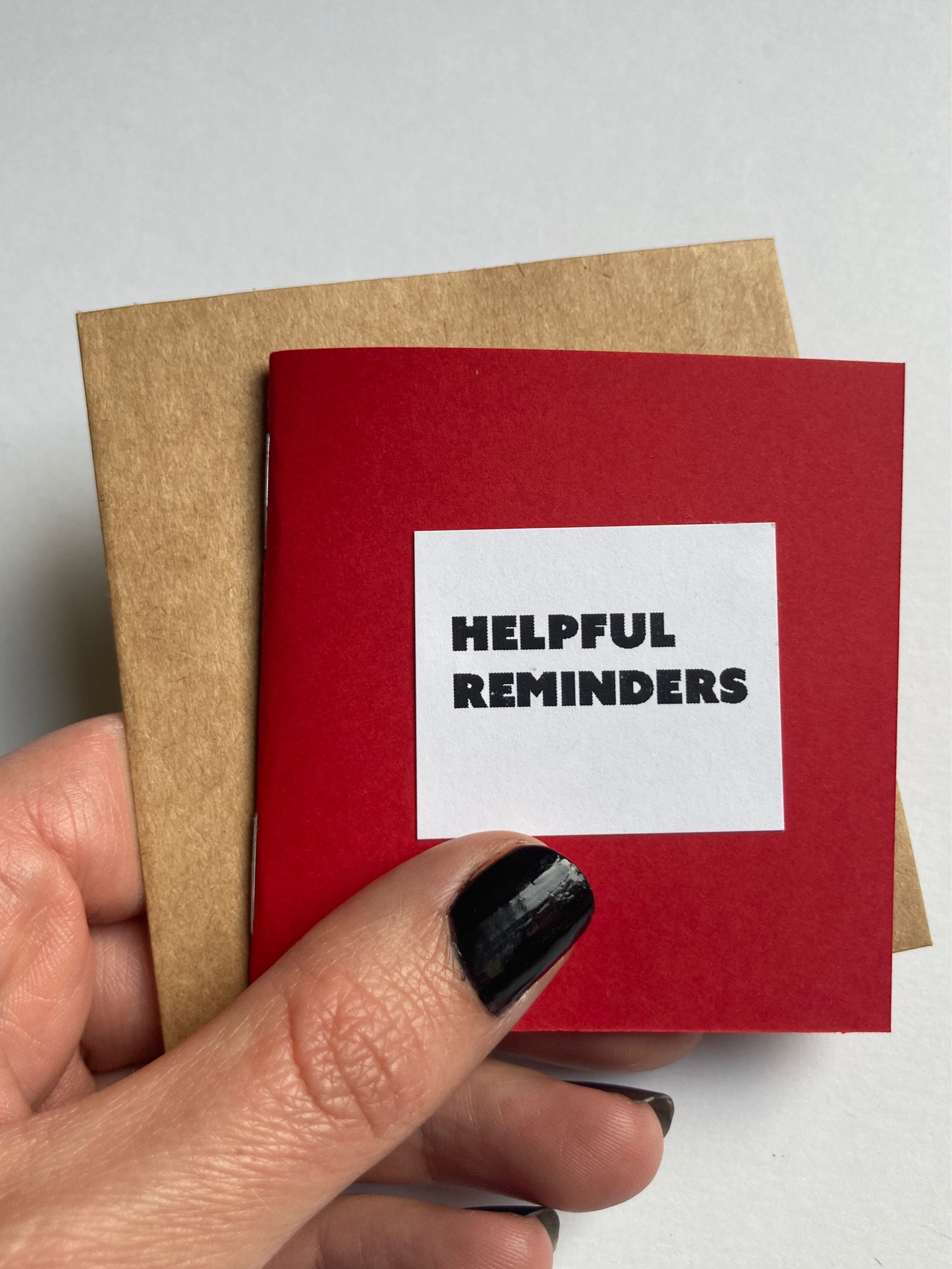 Helpful Reminders Red Self Care Positive Book | Etsy
