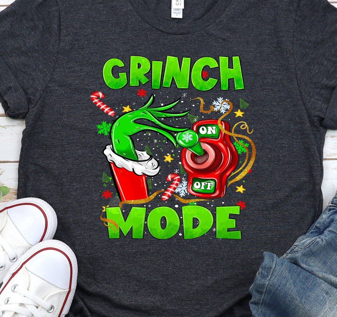 Grinch Mode on Shirt Switch Grinch Mode on Christmas Shirt - Etsy