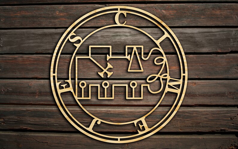 Marquis Cimejes sigil wall decor from natural wood / Hanger | Etsy