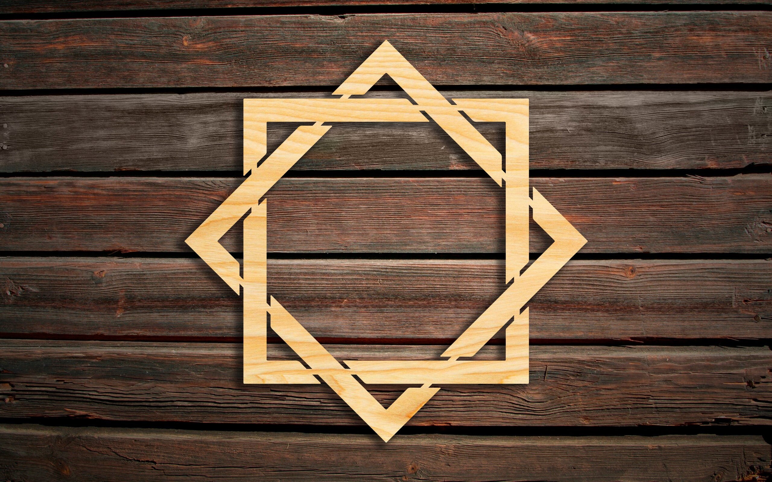 Octagram wall decor from natural wood / Emblem Amulet Talisman | Etsy