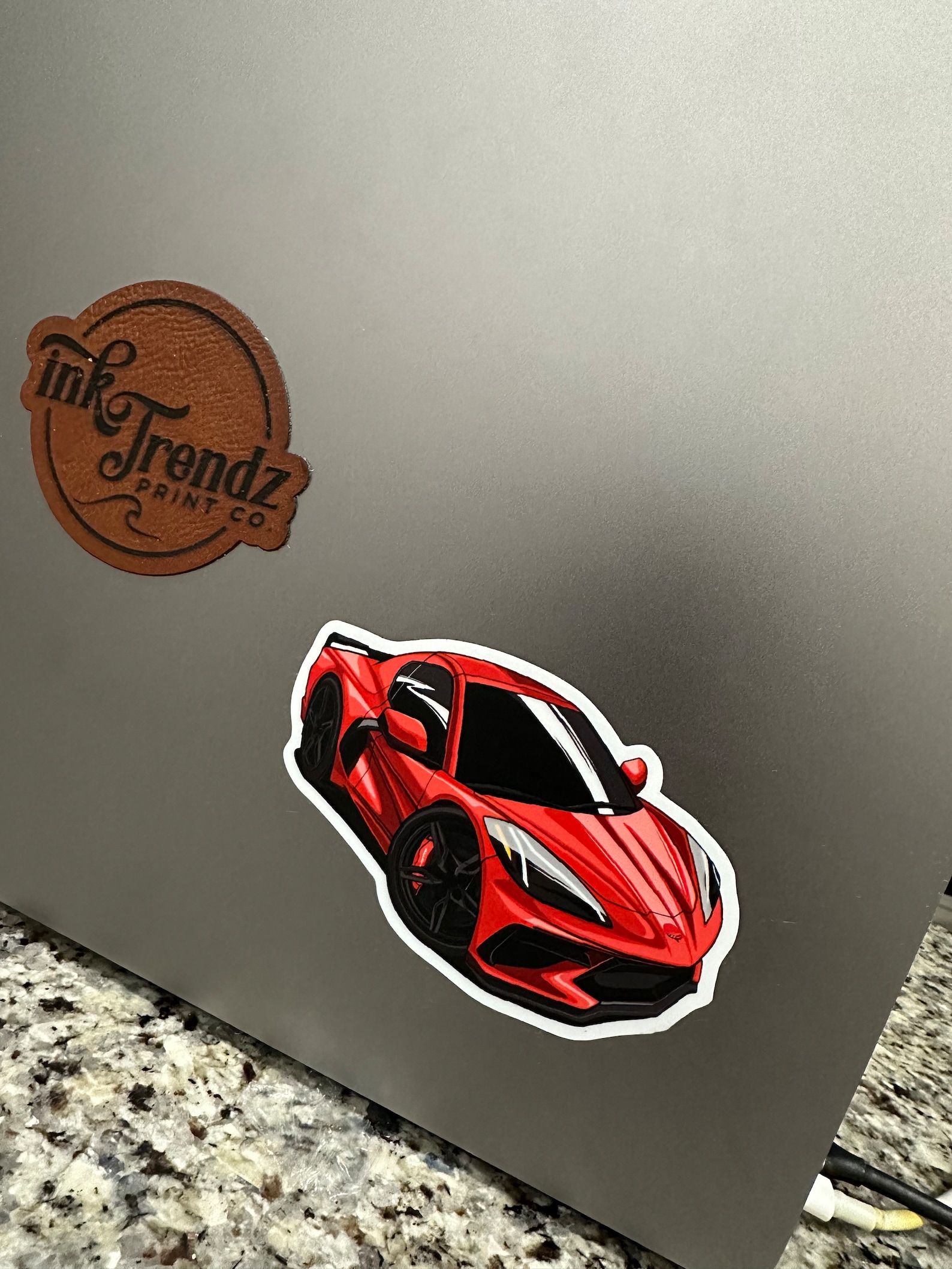 C8 Corvette Torch Red Car Art Sticker 4.00" X 2.75" , Corvette Racing ...