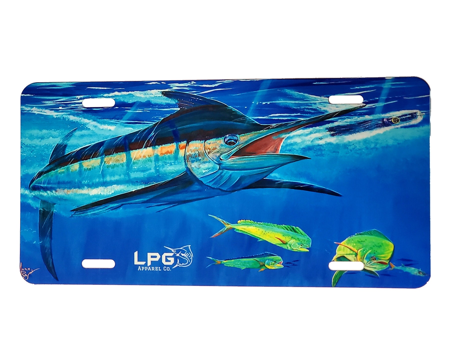 Blue Marlin Chasing Mahi Big Tuna Game Fishing Novelty Front Truck ...