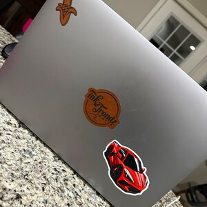 C8 Corvette Torch Red Car Art Sticker 4.00" X 2.75" , Corvette Racing ...