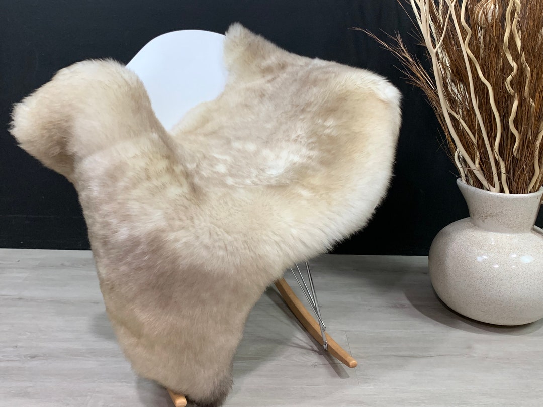 Natural Real Sheepskin Pelt Rug Seat Cover Pet Throw Bed - Etsy