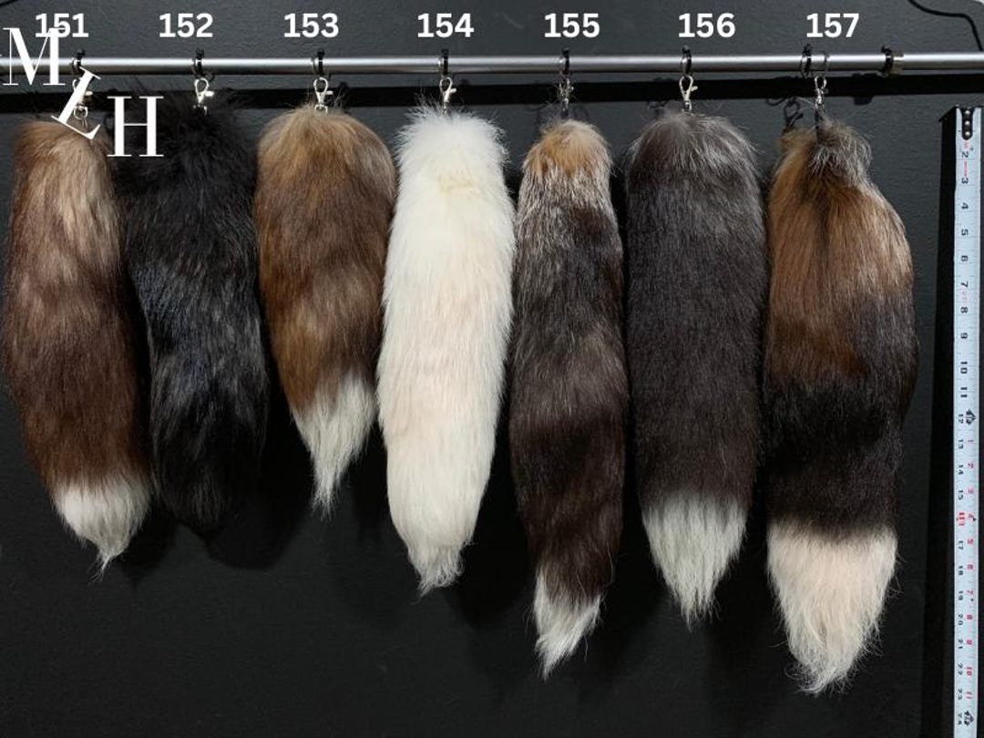 Real Fox Tails Keychain Large Authentic Fox Tails Fur Accessory for ...