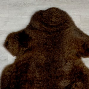 Genuine Sheepskin Rug Pelt Beautiful Brown Natural Color Sheepskin Seat ...