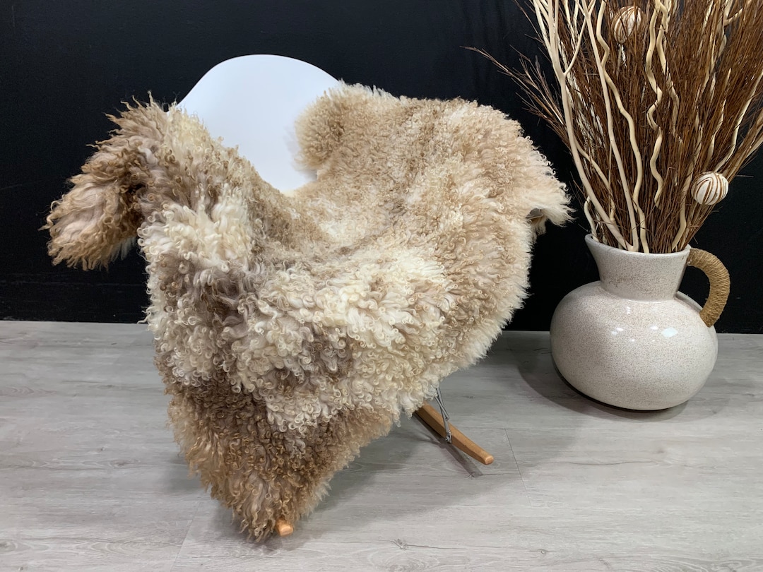 Swedish Curly Soft Sheepskin Pelt Rug Natural Real Hybrid - Etsy
