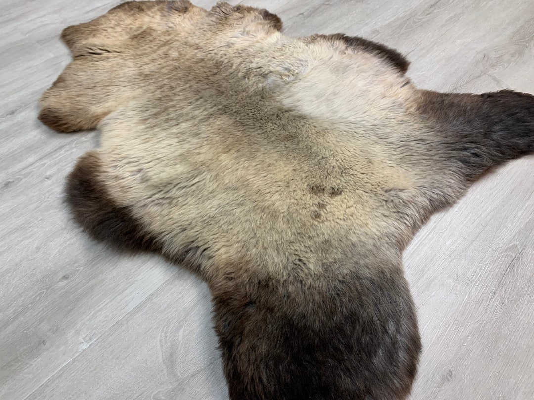 Natural Brown Gray Sheepskin Rug Pelt Genuine Natural Soft Best Seat ...