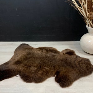 Genuine Sheepskin Rug Pelt Beautiful Brown Natural Color Sheepskin Seat ...