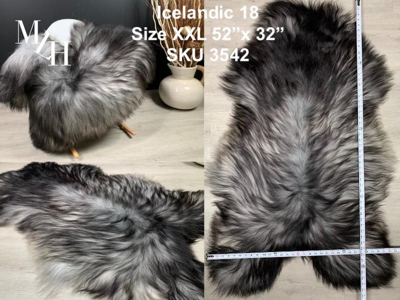Genuine Sheepskin Rug / Real Sheepskin Rug / Icelandic Sheepskin Rug ...
