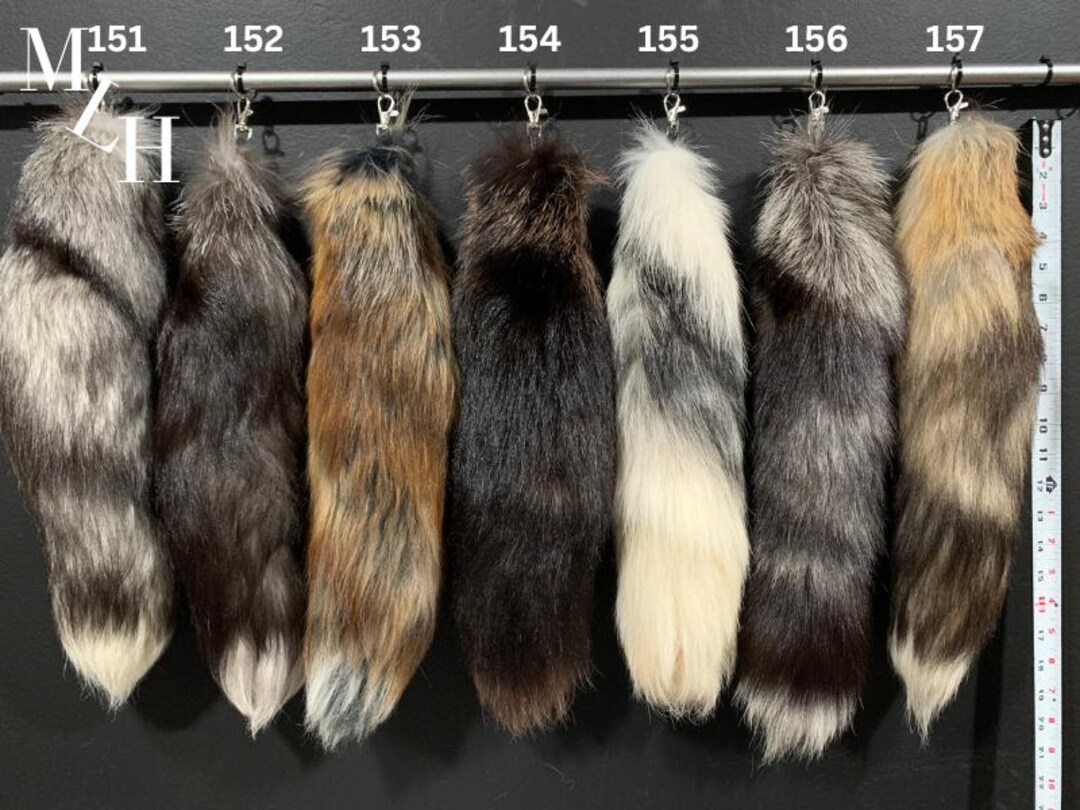 Real Fox Tails Keychain Large Authentic Fox Tails Fur Accessory for ...