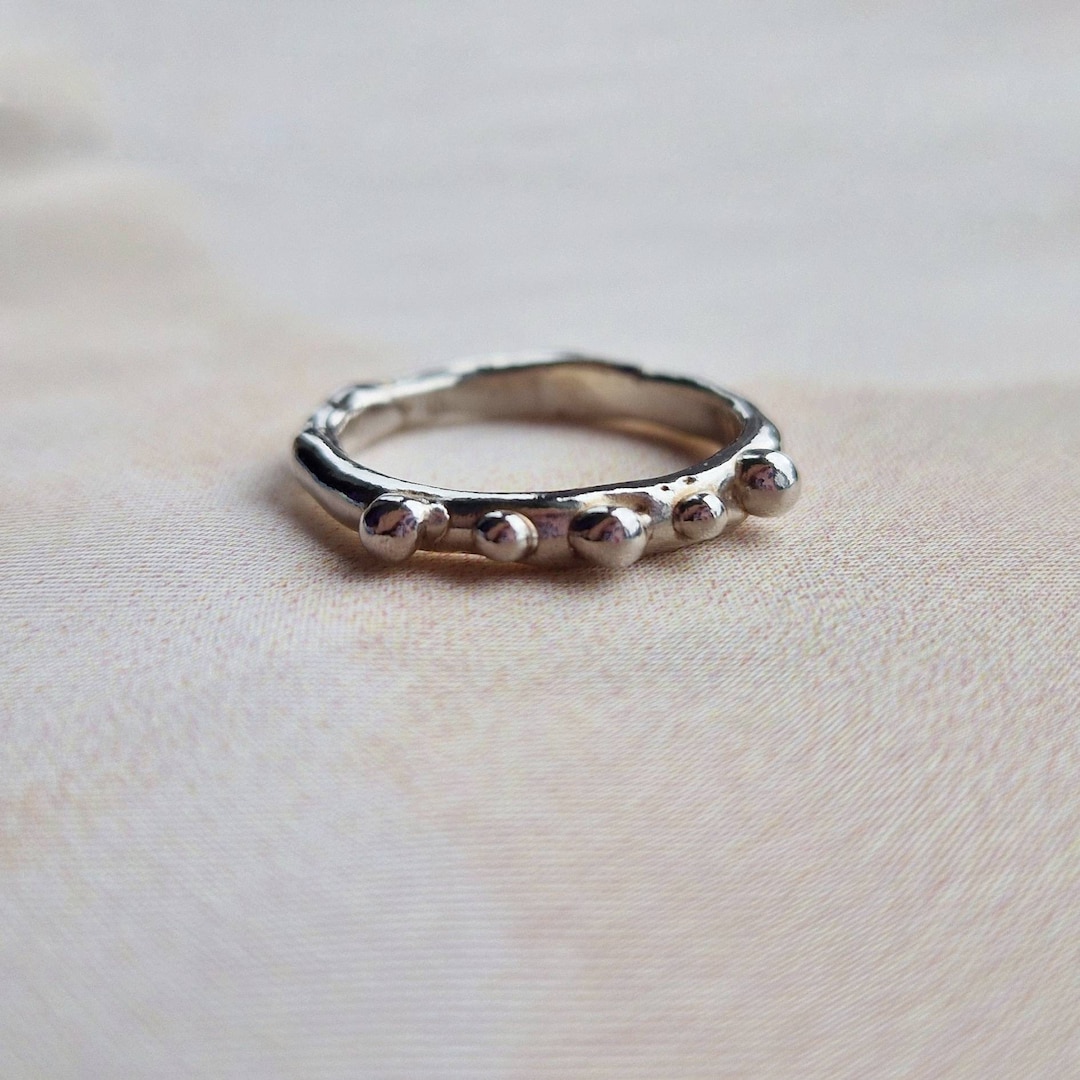 Handmade Silver Melted Ring, Sterling Silver Ring, Plain Silver Ring ...
