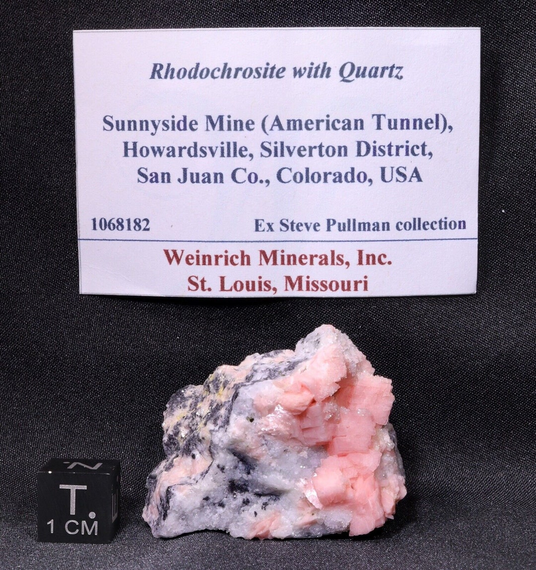 Rhodochrosite Crystals W/ Quartz on Matrix From Sunnyside Mine ...