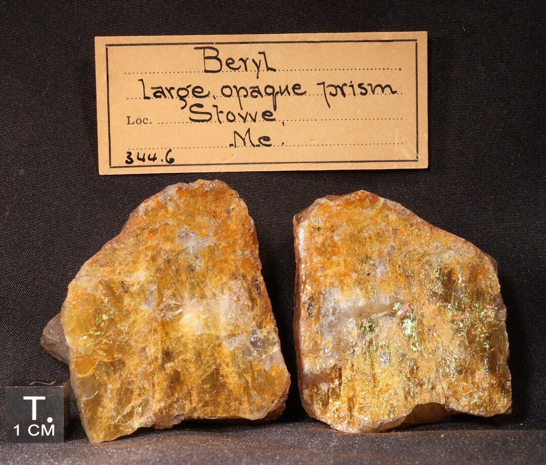 125 Gram Beryl Crystal With Rainbow Iridescence From Stow, Maine - Old ...