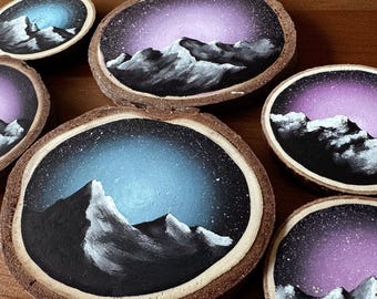 Tree Magnets and Oranaments, Galaxy Magnets, Wood Slice Magnet, Rustic ...