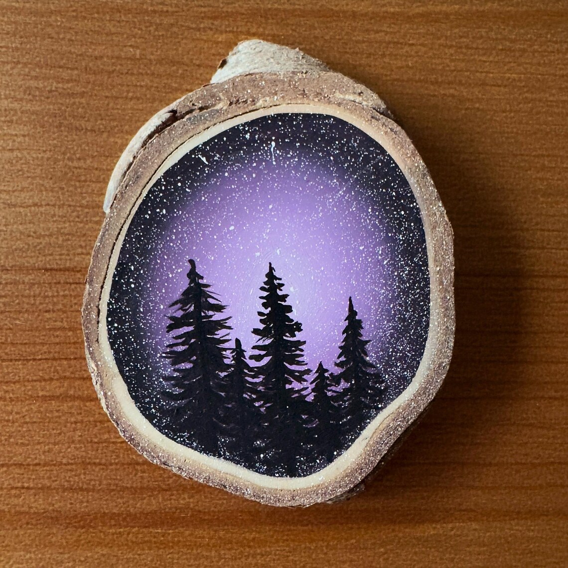 Tree Magnets and Oranaments, Galaxy Magnets, Wood Slice Magnet, Rustic ...