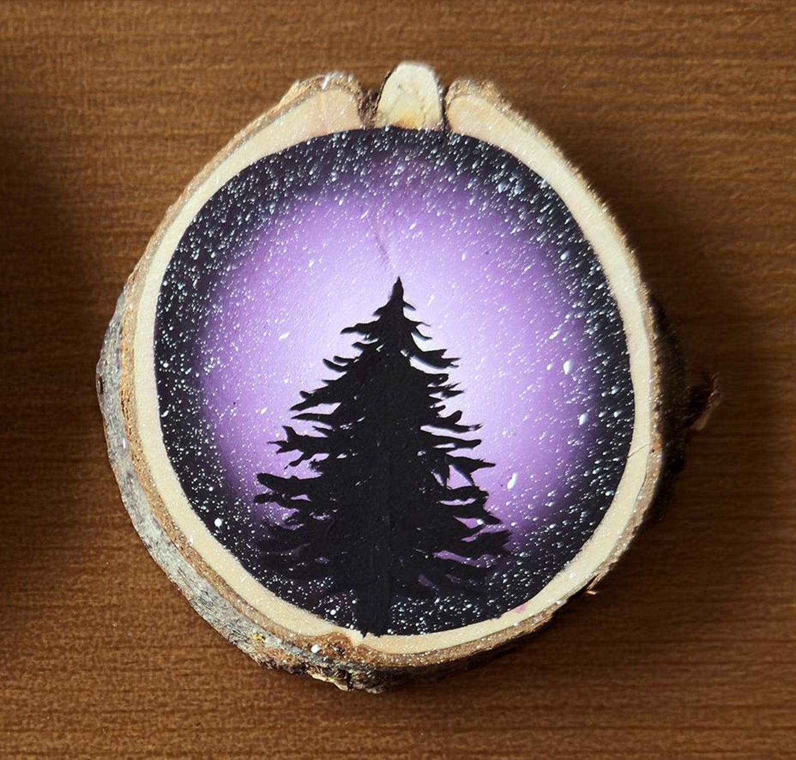Tree Magnets and Oranaments, Galaxy Magnets, Wood Slice Magnet, Rustic ...