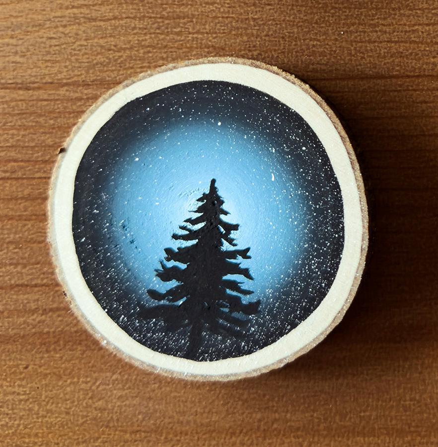 Tree Magnets and Oranaments, Galaxy Magnets, Wood Slice Magnet, Rustic ...