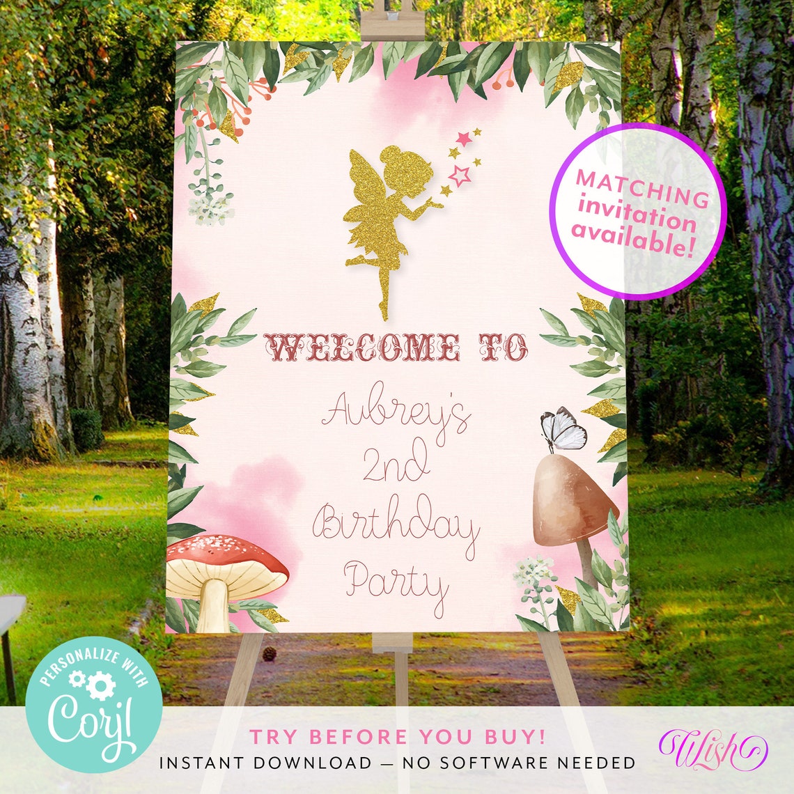 Fairy Birthday Welcome Sign / Fairy Party / Fairy Birthday / Garden ...