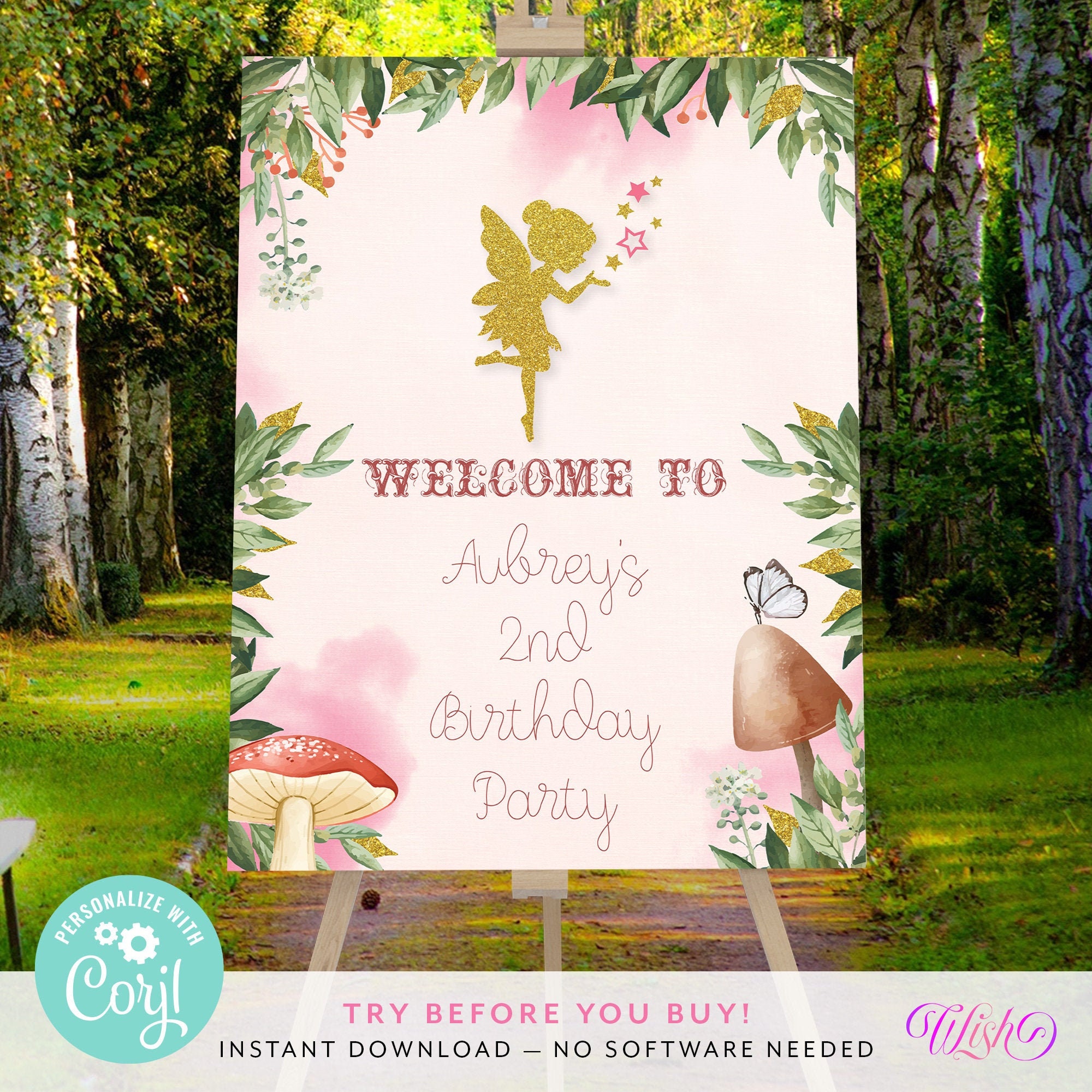 Fairy Birthday Welcome Sign / Fairy Party / Fairy Birthday / Garden ...