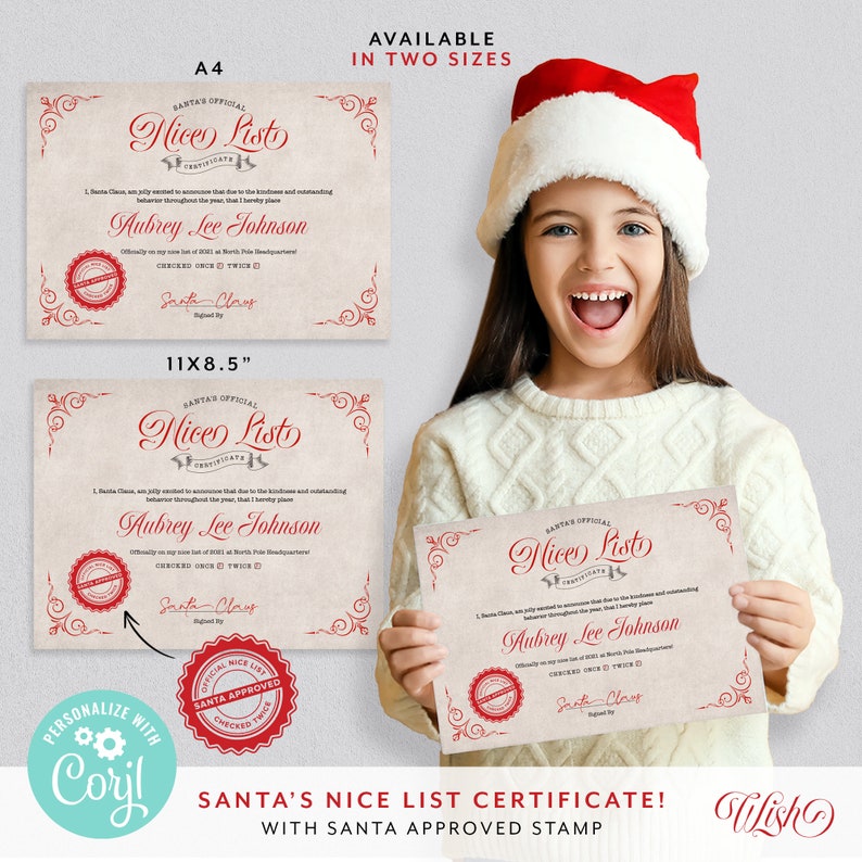 Santa Claus Bundle, Letter From Santa, Nice List Certificate, Warning ...