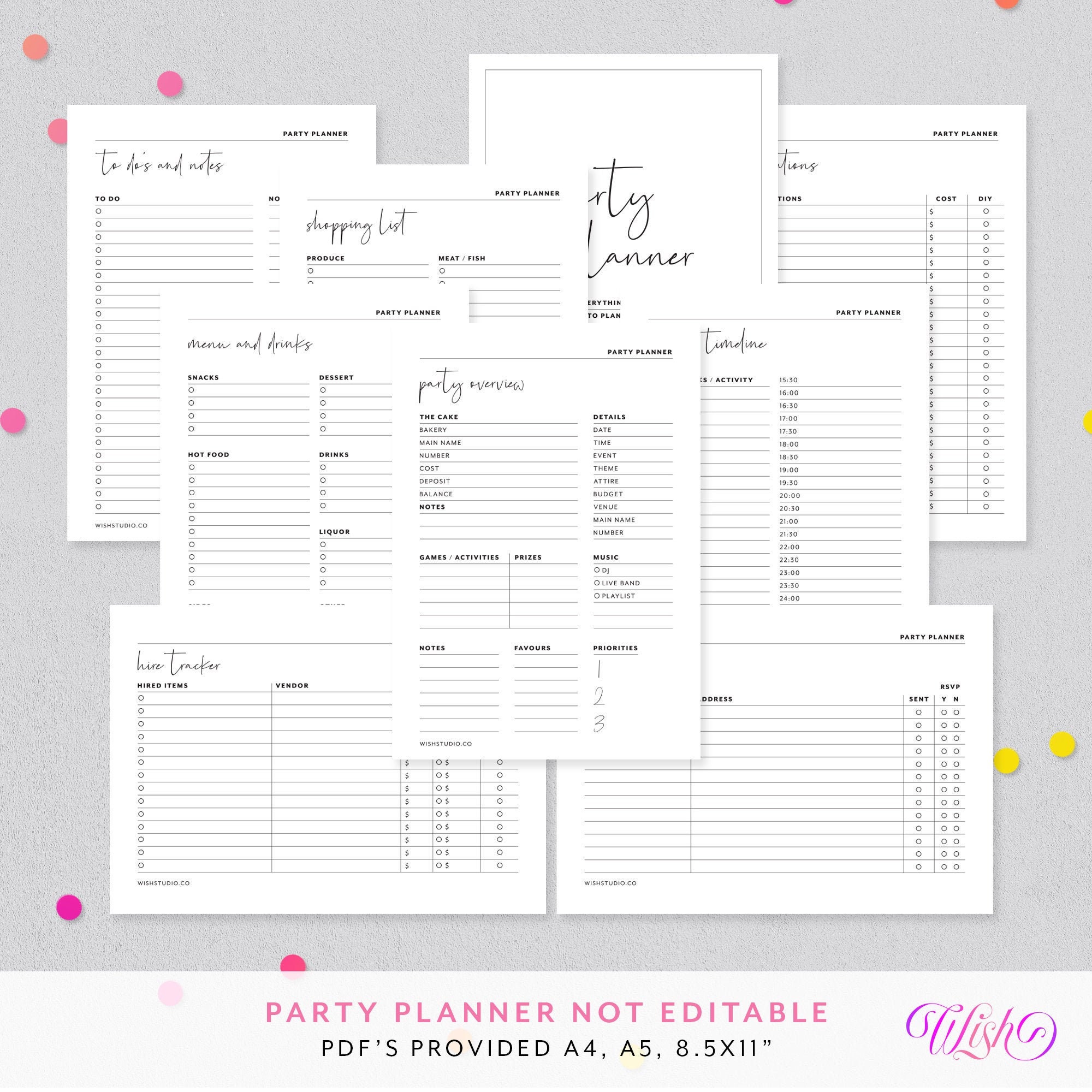 Printable Event Party Planner Organiser to Do List A4 A5 and Letter - Etsy