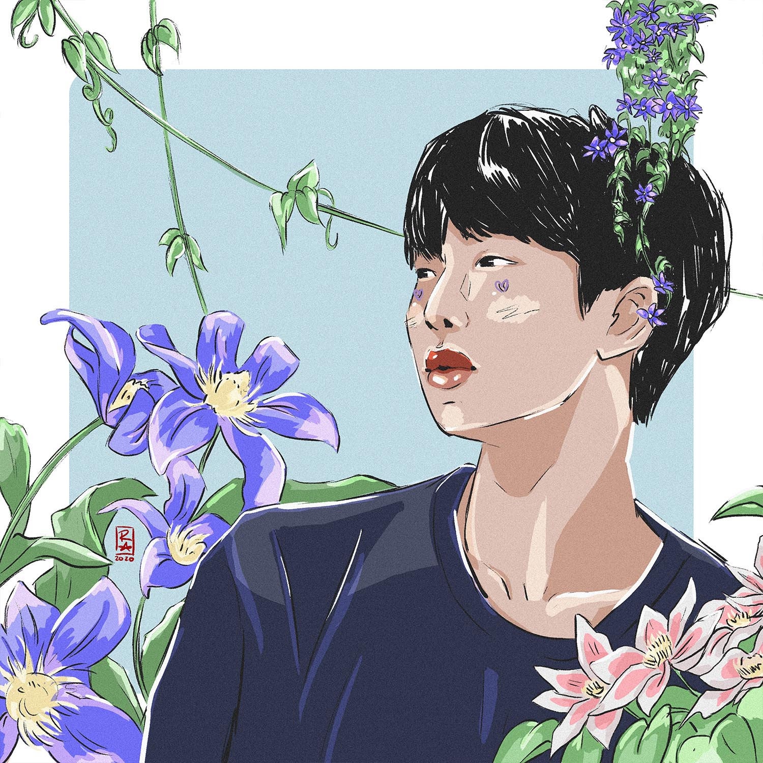 BTS Flower Bangtan Inspired Digital Painting Print | Etsy