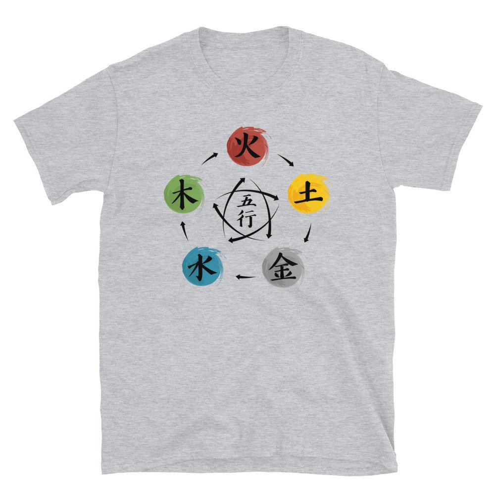 Grey Qigong T-shirt - Five Element Theory Short-sleeve Unisex Tee - Etsy