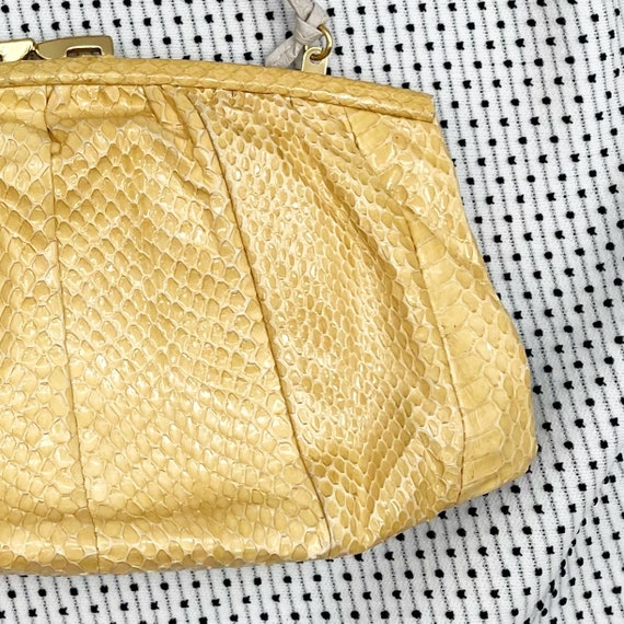 Vintage Mastercraft Butter Yellow Eel Skin Clutch Pur… - Gem
