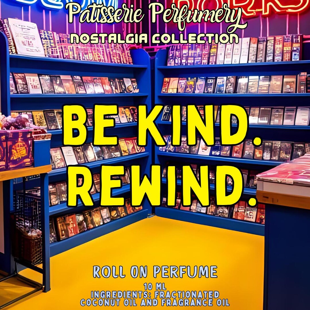 Be Kind. Rewind. Perfume Oil- VHS Movies, 90's Blockbuster, Neon Carpet ...