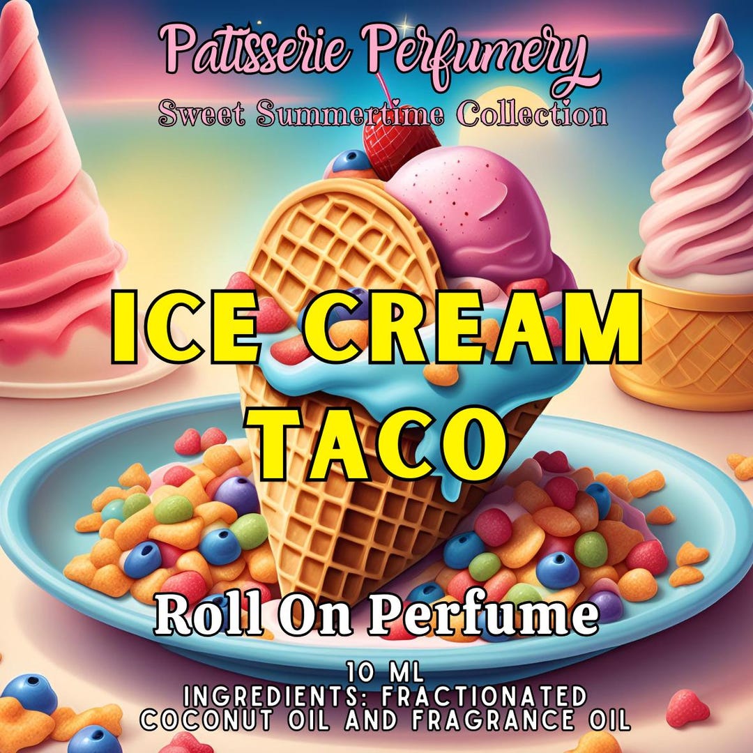 10 ML Ice Cream Taco Perfume Fruity Cereal, Vanilla Ice Cream, Waffle ...