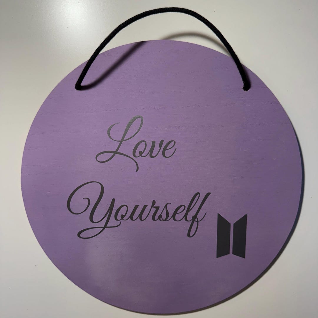 BTS Love Yourself Bangtan Army Wood Circle Sign - Etsy