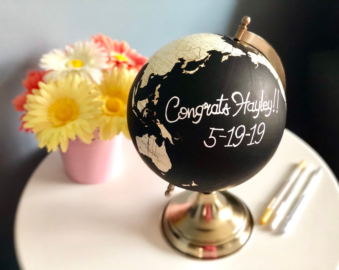 Graduation Party Decoration Custom Globe Guest Book Sign In - Etsy