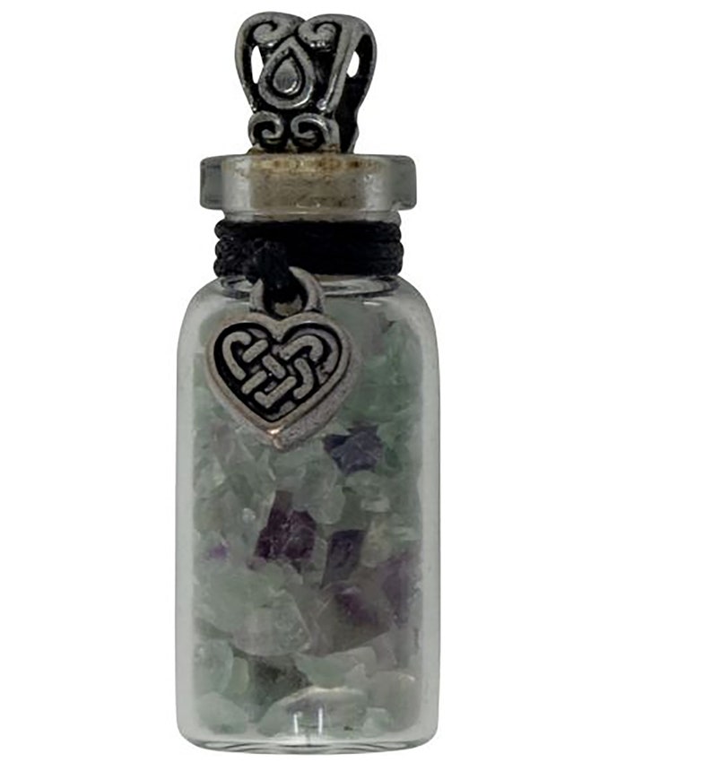 Gemstone Chipped Bottle Mini Jar Necklace - Ships Free in US - Etsy