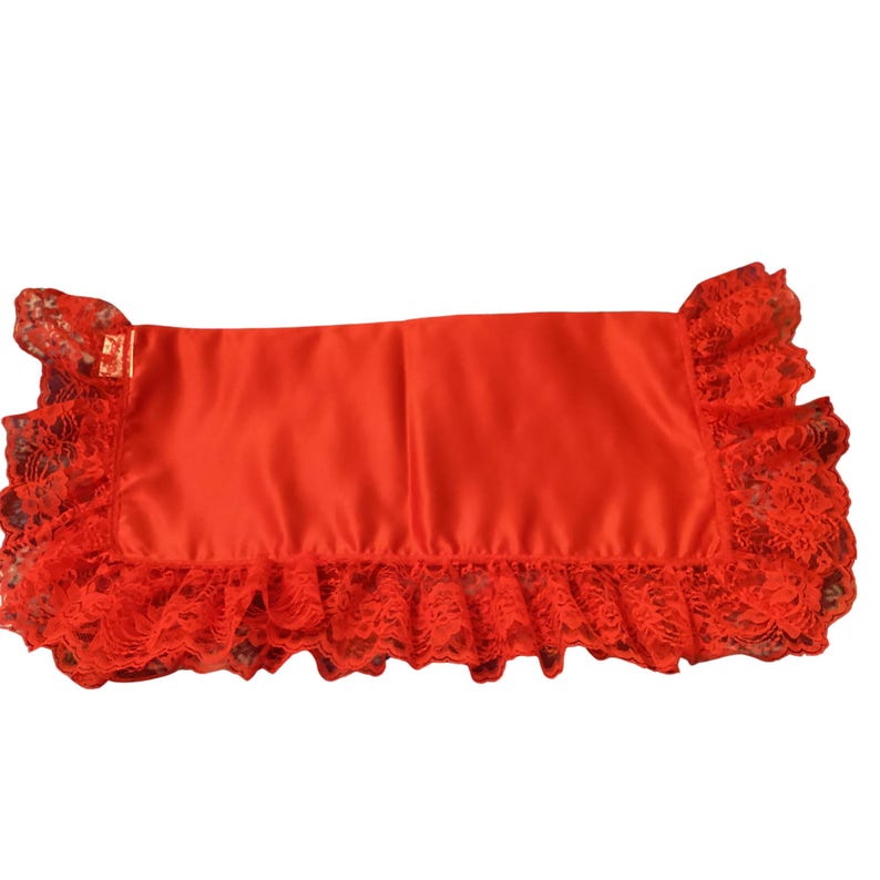 Red Satin Ruffle Lace Lap Scarf - Embroidery Design Chaplain - Clergy ...
