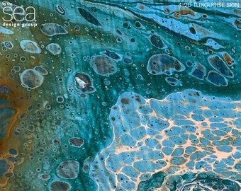 Turquoise Skin/4-2c PRINTABLE Acrylic Pour skin. - Etsy