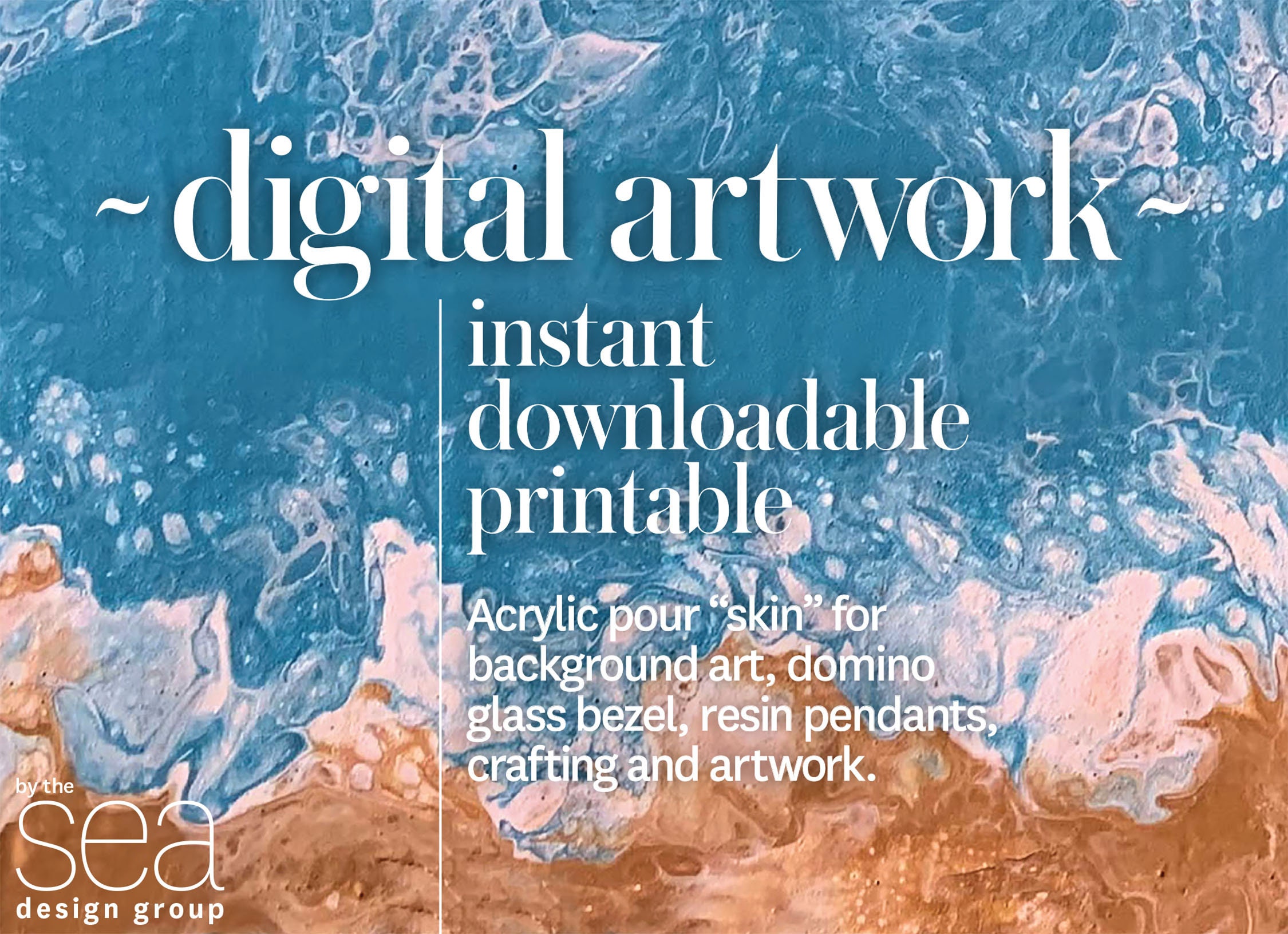 Turquoise Skin/4-2c PRINTABLE Acrylic Pour "skin". Instant Download ...