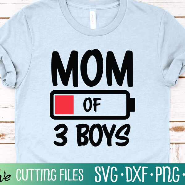 Mom and 3 Boys Svg - Etsy