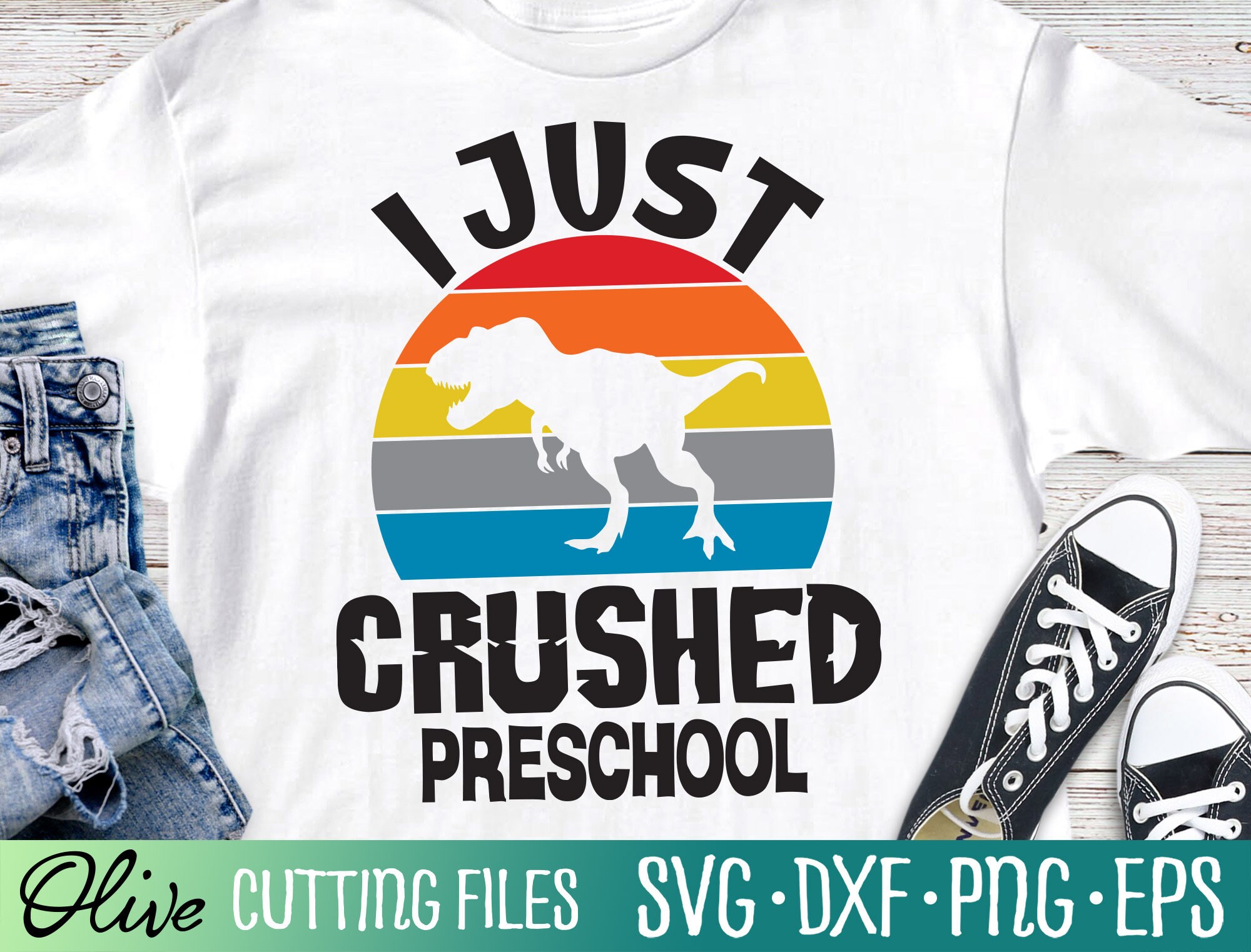 I Just Crushed Preschool Svg, Dinosaur School Graduation Svg, Preschool ...