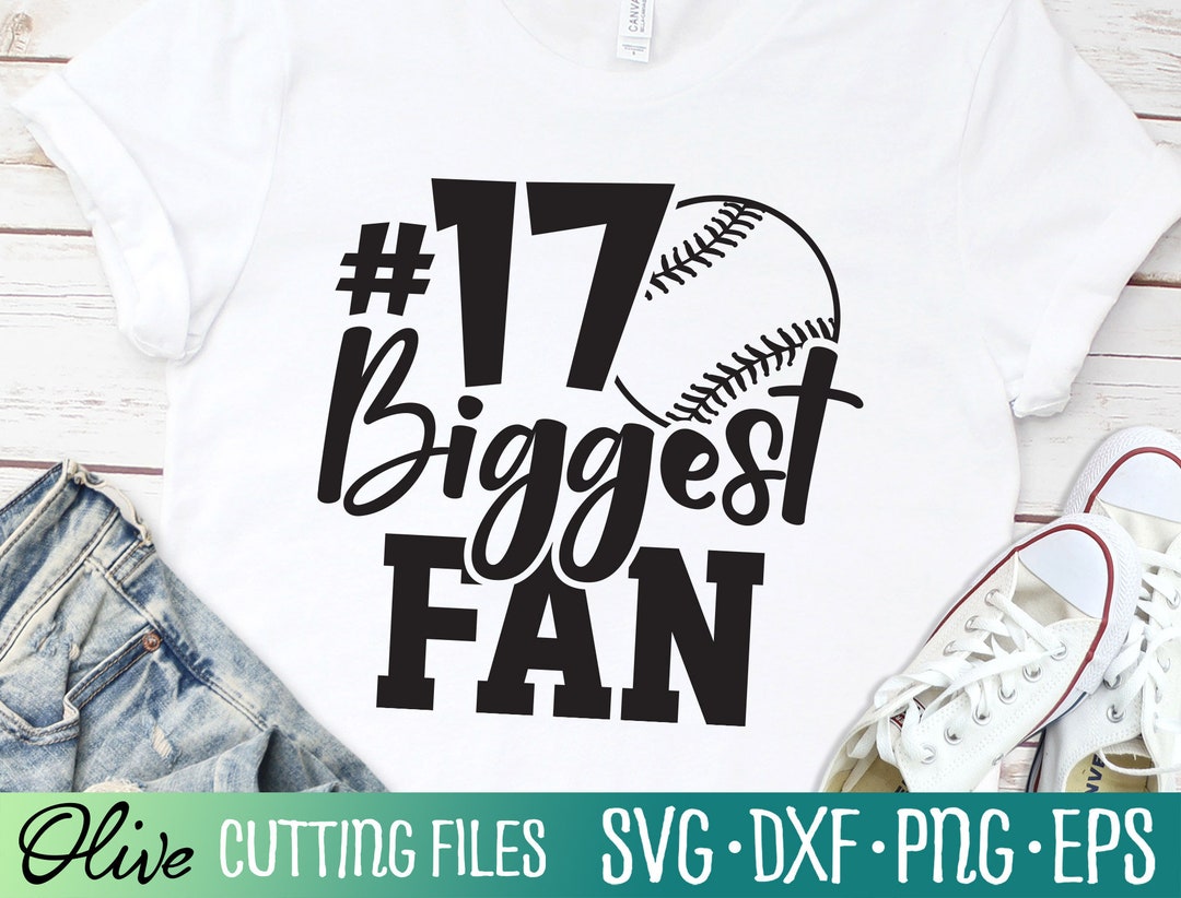 Number 17 Biggest Fan Baseball Svg, Baseball Mom Svg, Baseball Svg ...