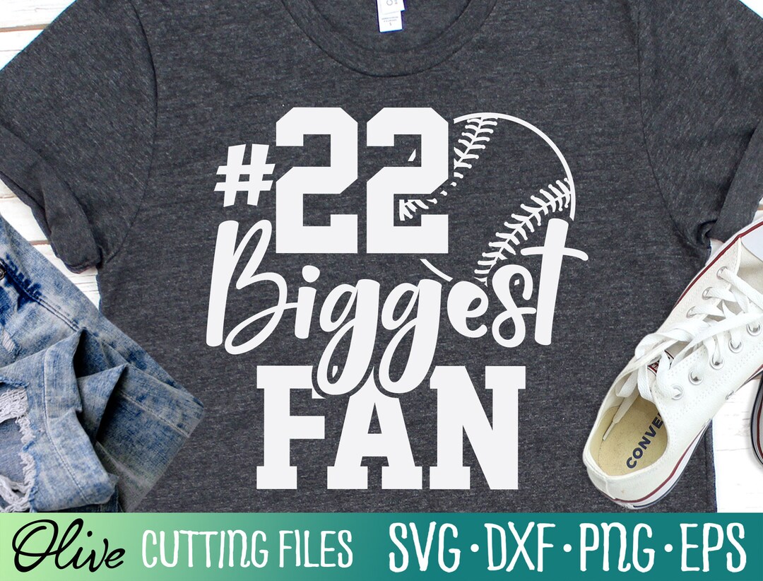 Number 22 Biggest Fan Baseball Svg, Baseball Mom Svg, Baseball Svg ...
