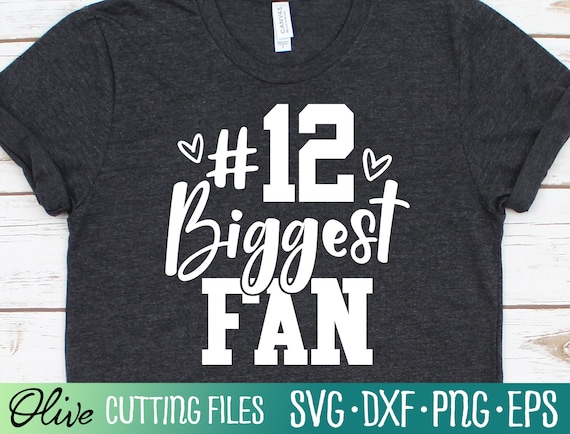 Number 12 Football Biggest Fan SVG Football Mom SVG Football | Etsy