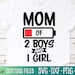 Mom of 2 Boys and 1 Girl Svg, Mom Battery Svg, Funny Mothers Day Gift ...