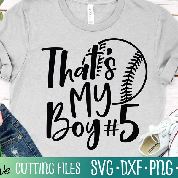 Baseball Number 5 Svg - Etsy
