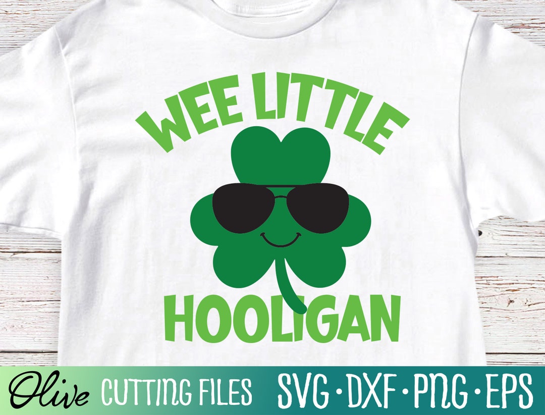 Wee Little Hooligan Svg, Funny St Patricks Day for Baby Shamrock Svg ...