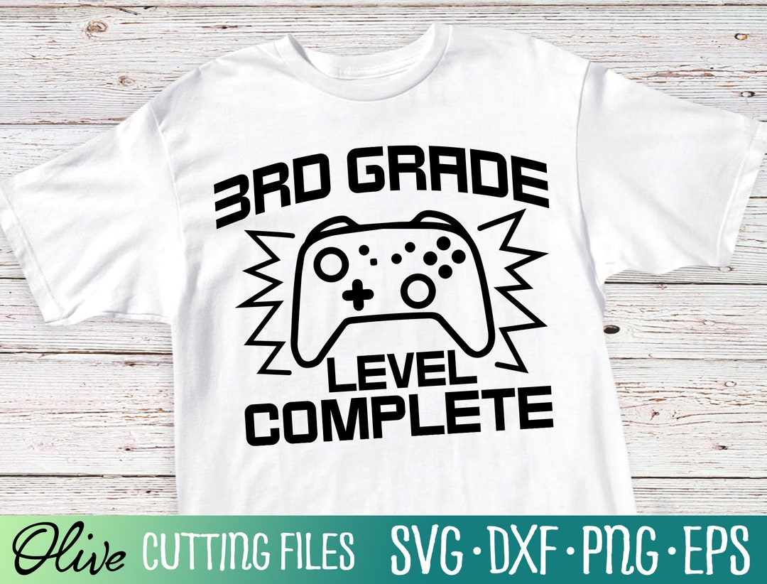 Third Grade Level Complete SVG, 3rd Grade SVG, Video Game SVG, Grade ...