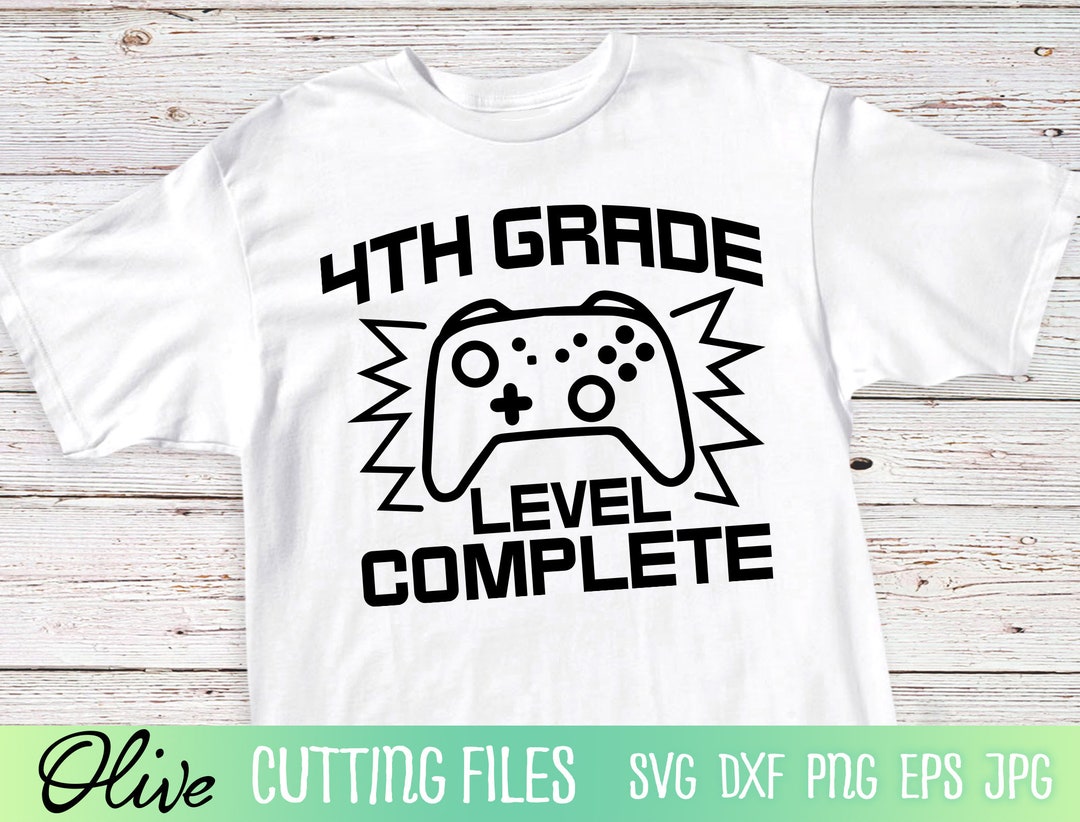 Fourth Grade Level Complete SVG, 4th Grade SVG, Video Game SVG, Grade ...