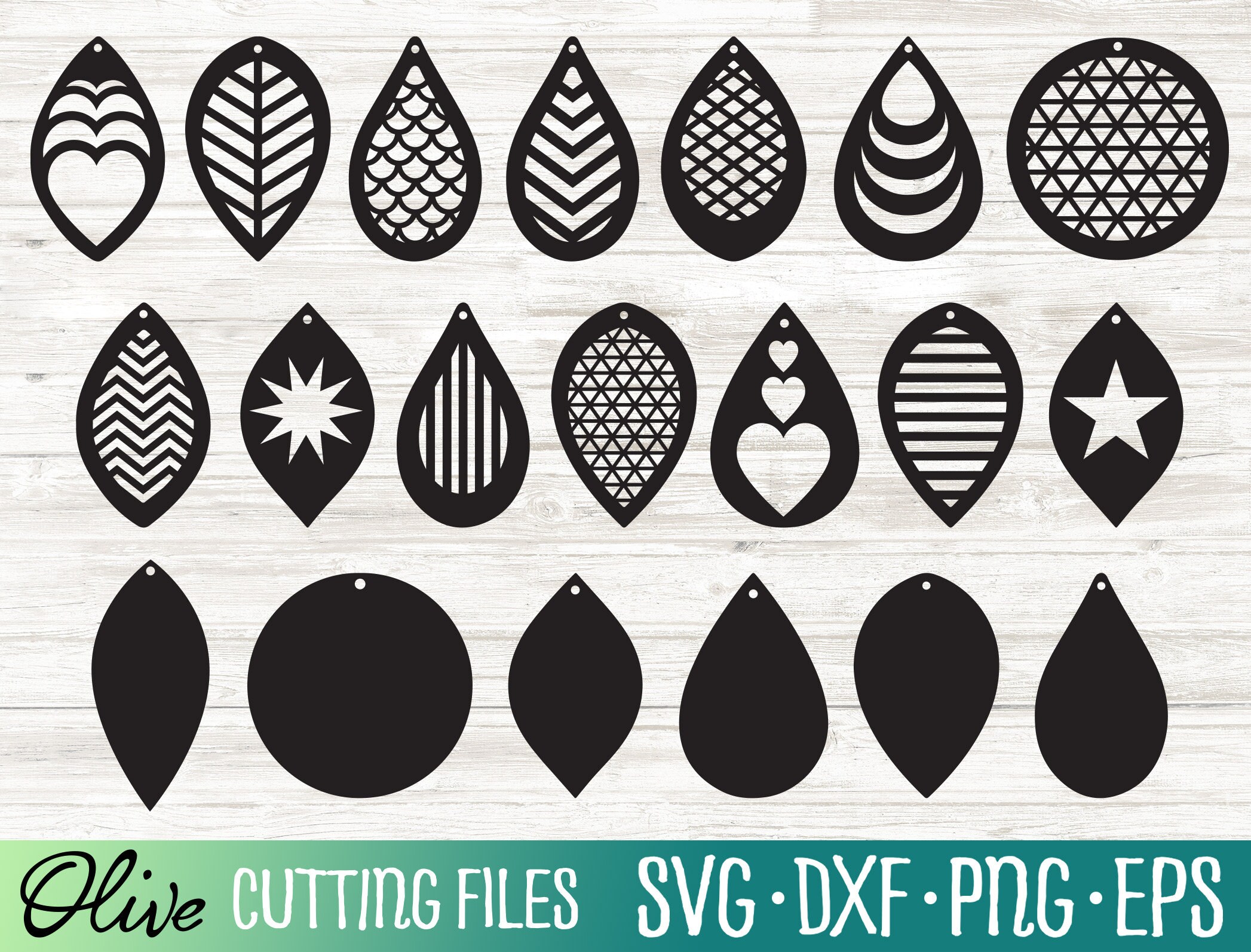 Teardrop Earring SVG 20 Earrings SVG Earrings SVG Earrings | Etsy