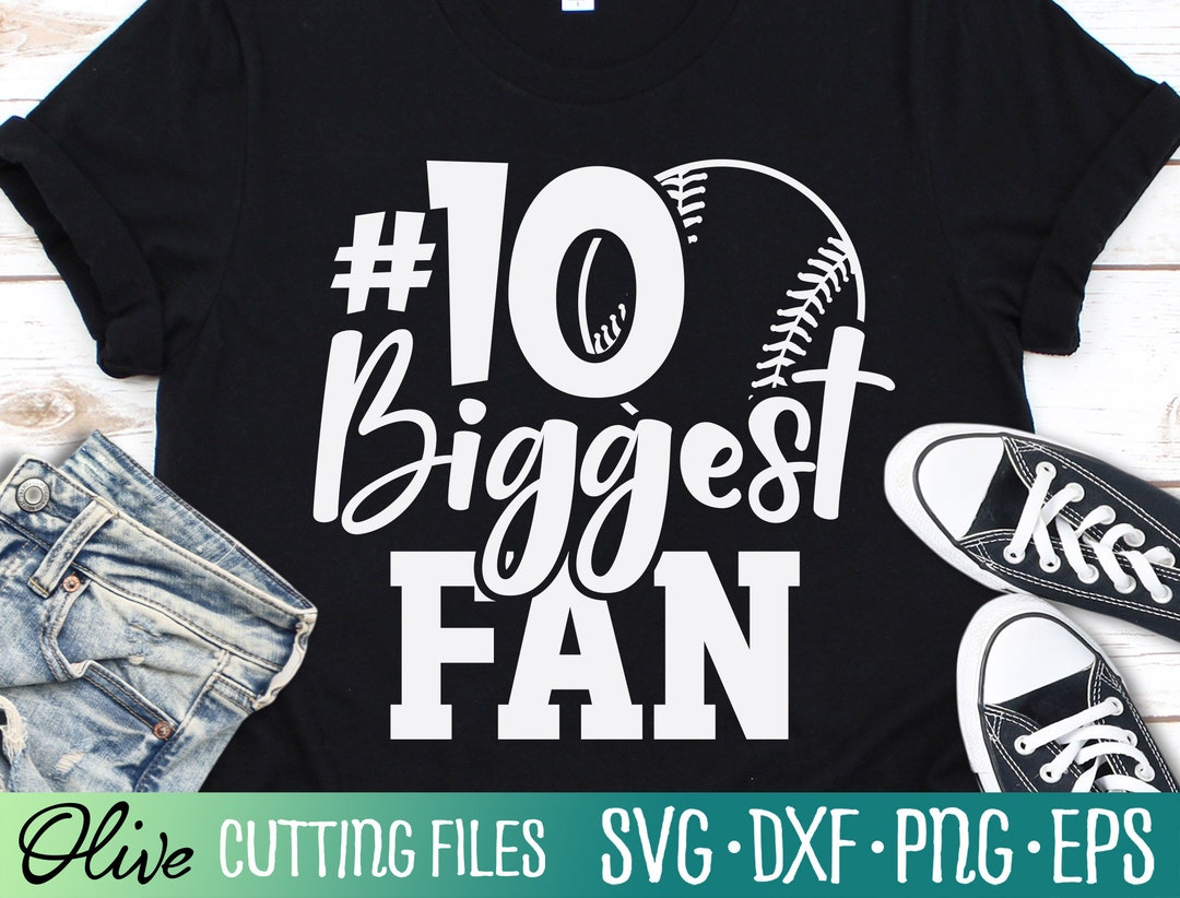 Number 10 Biggest Fan Baseball Svg, Baseball Mom Svg, Baseball Svg ...